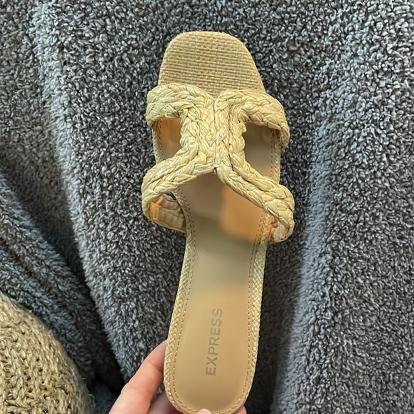 Express | Shoes | Express Square Raffia Slide Sandals | Poshmark